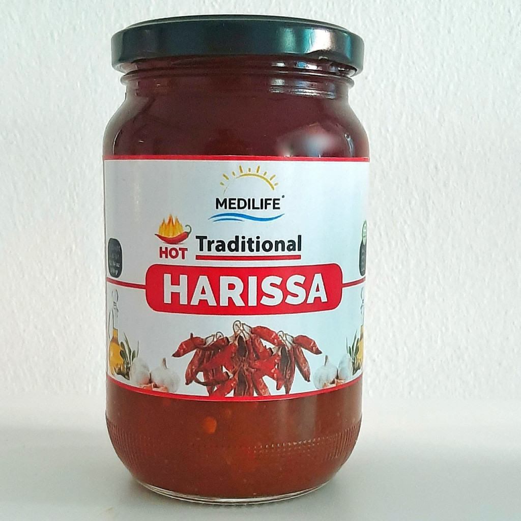 Traditional Harissa 350gr Glass Jar - MedilifeFood Premium Harissa